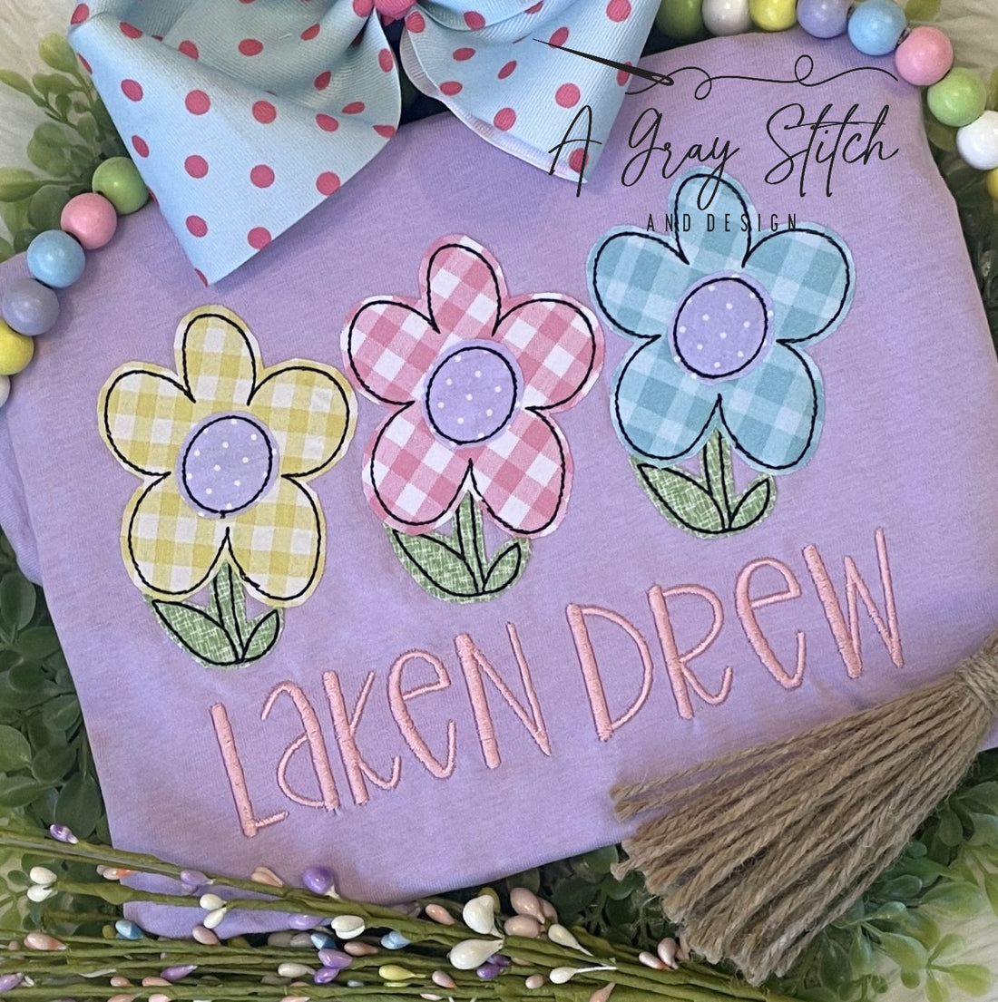 Bean Stitch Spring Flower Trio – A Gray Stitch and Design