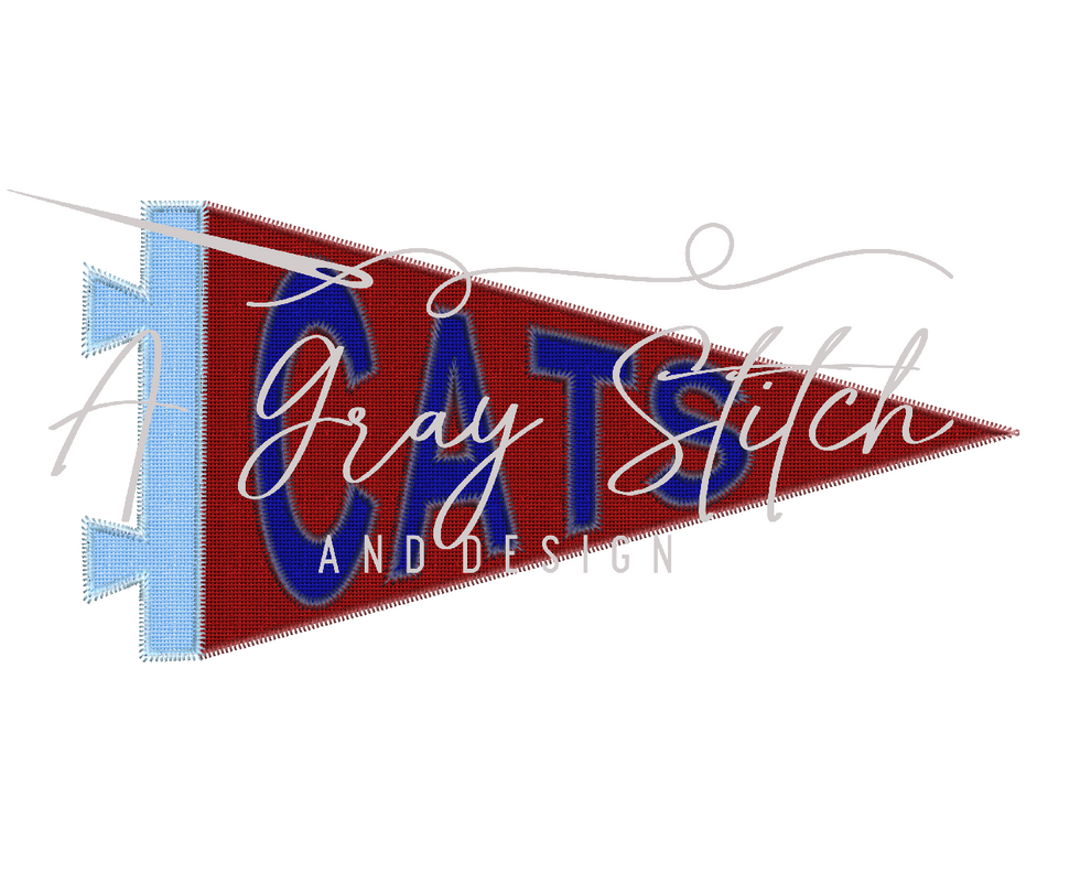 Cats Pennant Flag Machine Embroidery Applique Design – A Gray Stitch ...