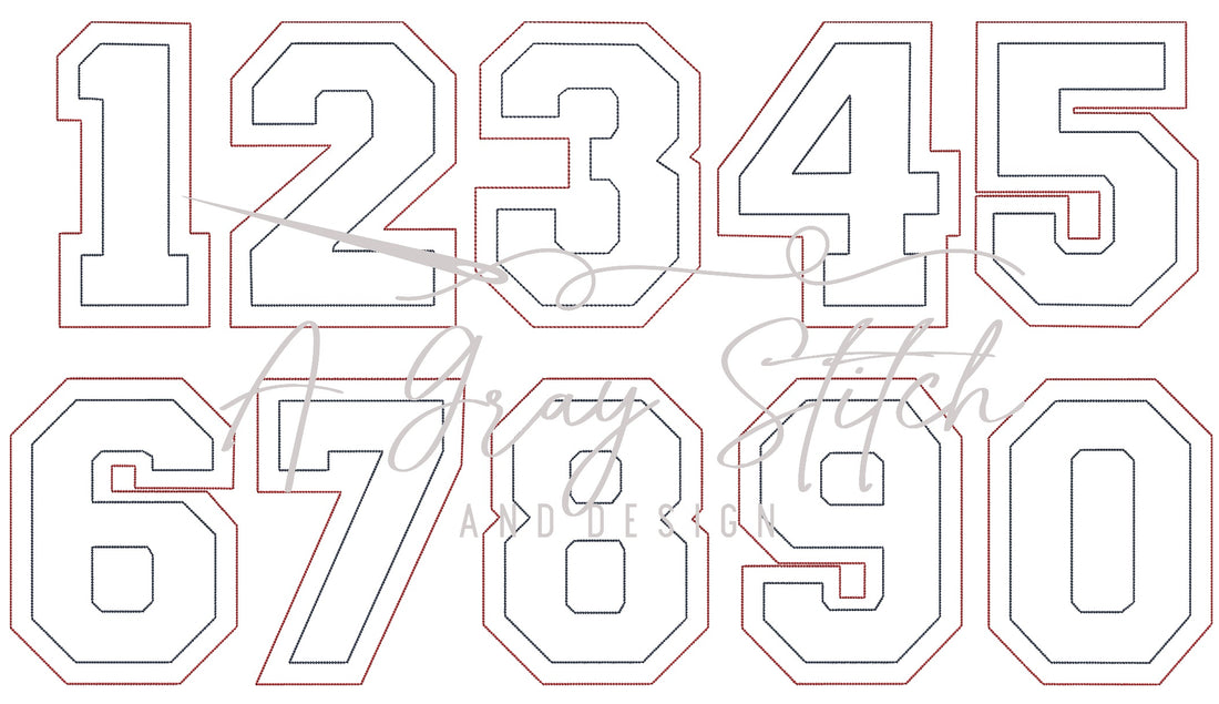 Gridiron Bean Stitch Number Set – A Gray Stitch and Design