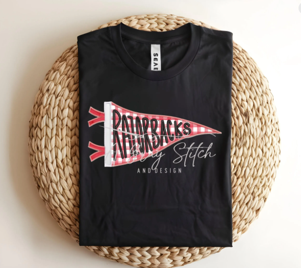 Razorbacks Handlettered Pennant Flag – A Gray Stitch and Design