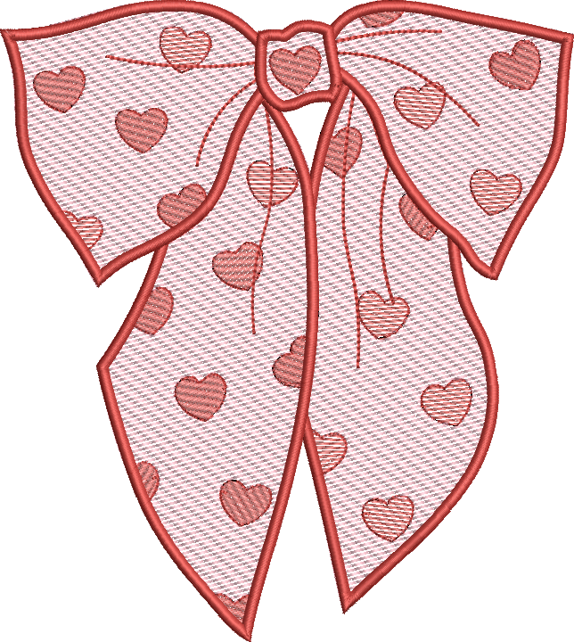 Sketch Heart Droopy Bow – A Gray Stitch and Design