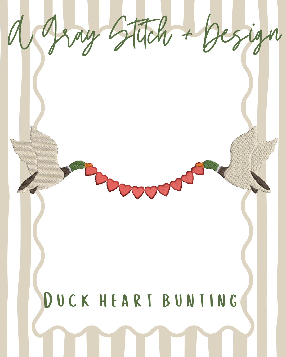 Duck Heart Bunting – A Gray Stitch and Design