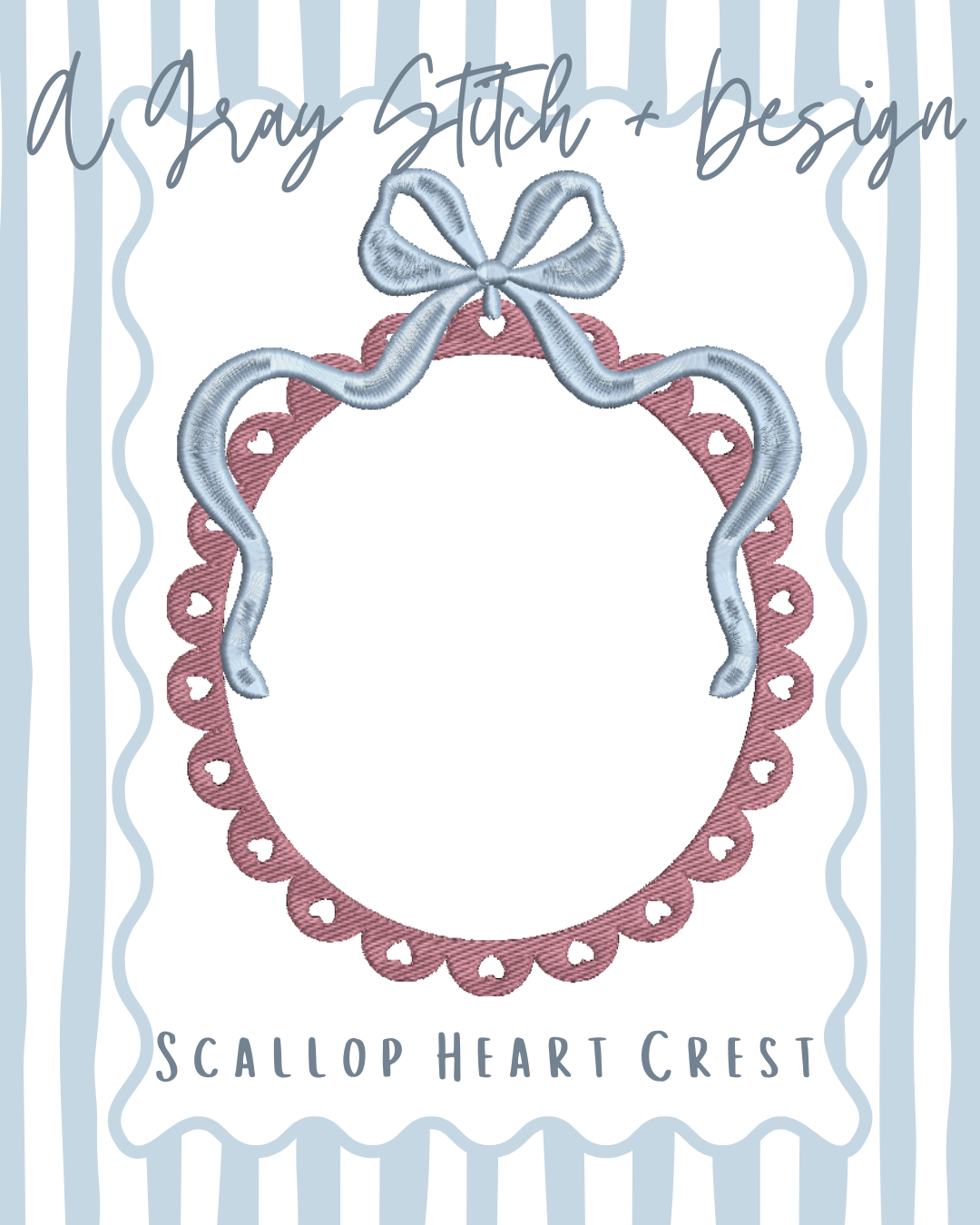 Scallop Heart Crest – A Gray Stitch and Design
