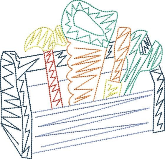 Tool Box Embroidery Design Sketchy Embroidery Design Quick Stitch – A ...